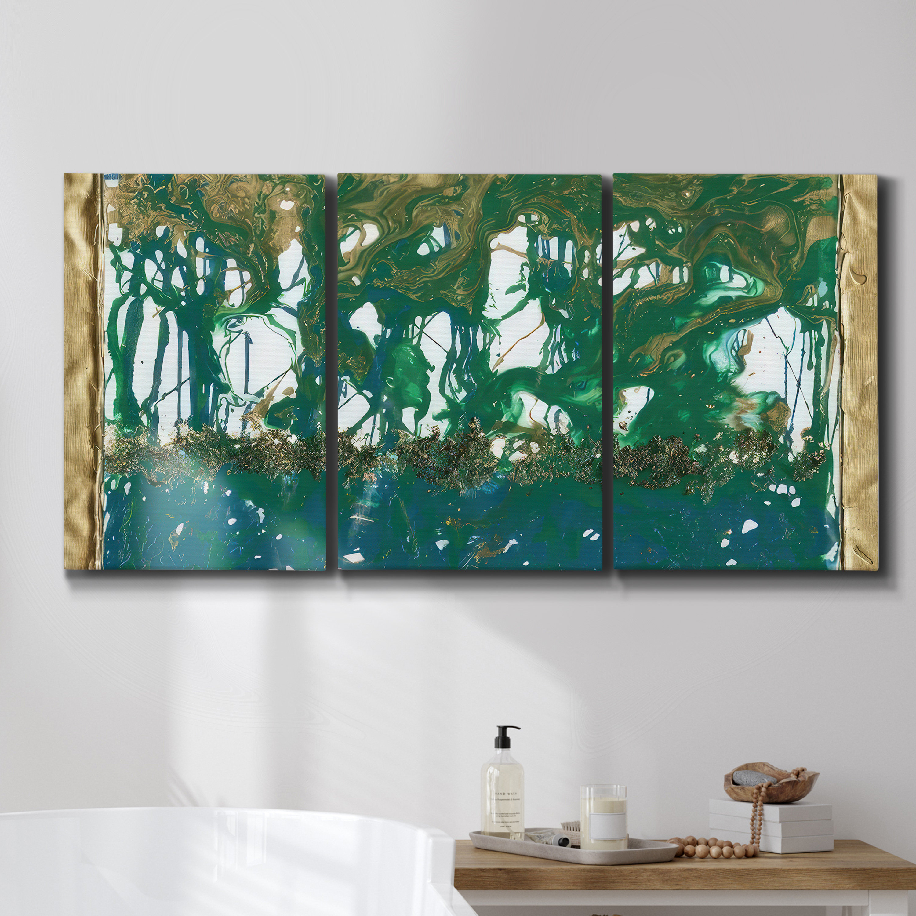 Wexford Home Etretat, Cliff Of Aval, Sunset, 1885 Framed On Canvas 3 Pieces Set | Wayfair